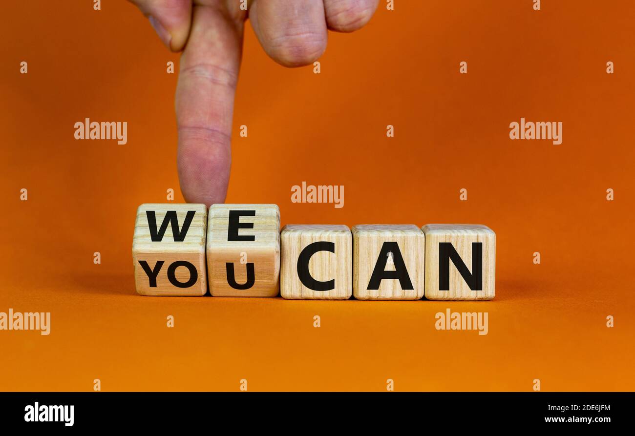 Together we can more. Hand turns cubes and changes the words 'you can ...
