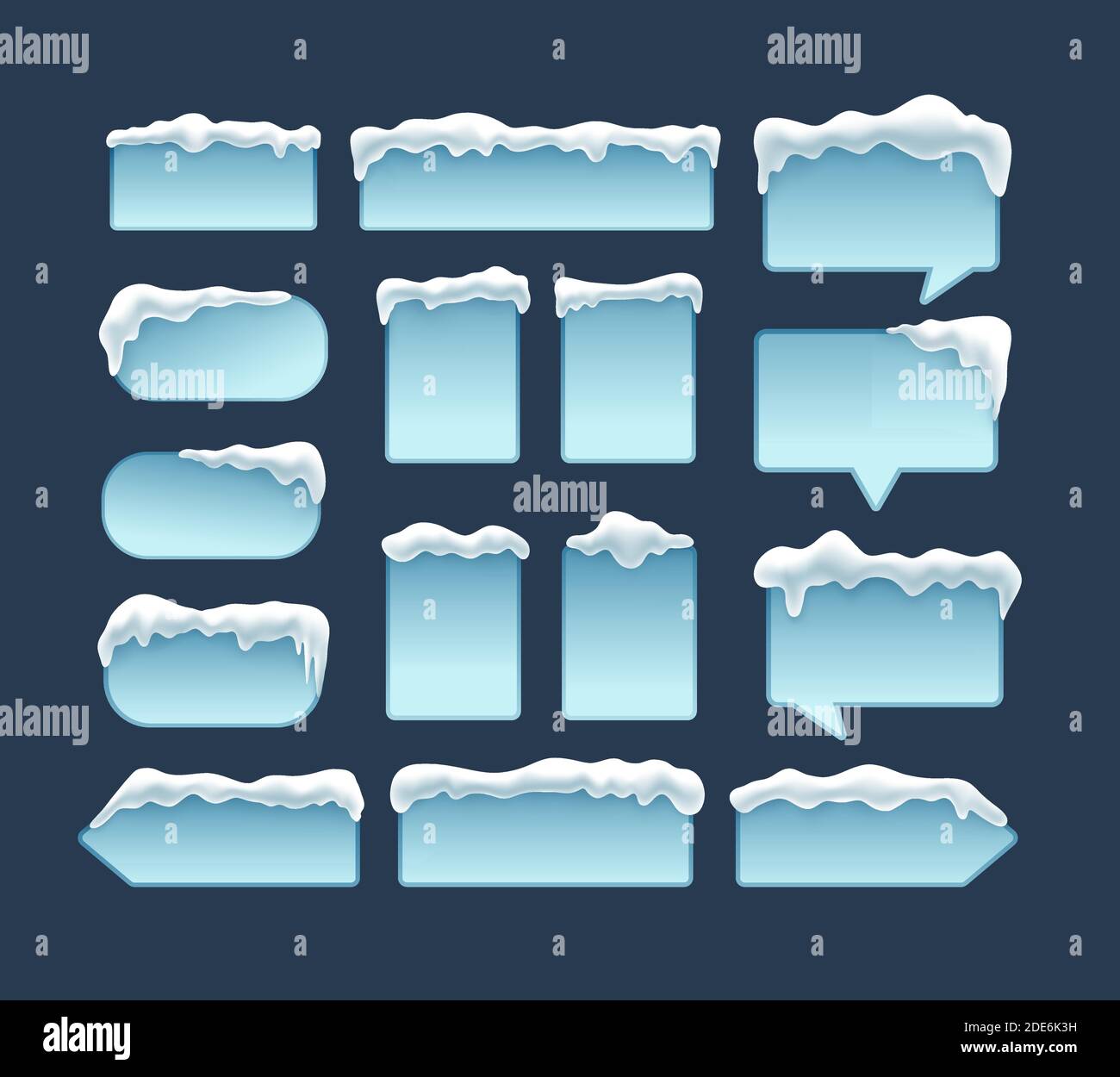 Winter frames with snow caps in the top. Perfect for winter designs ...