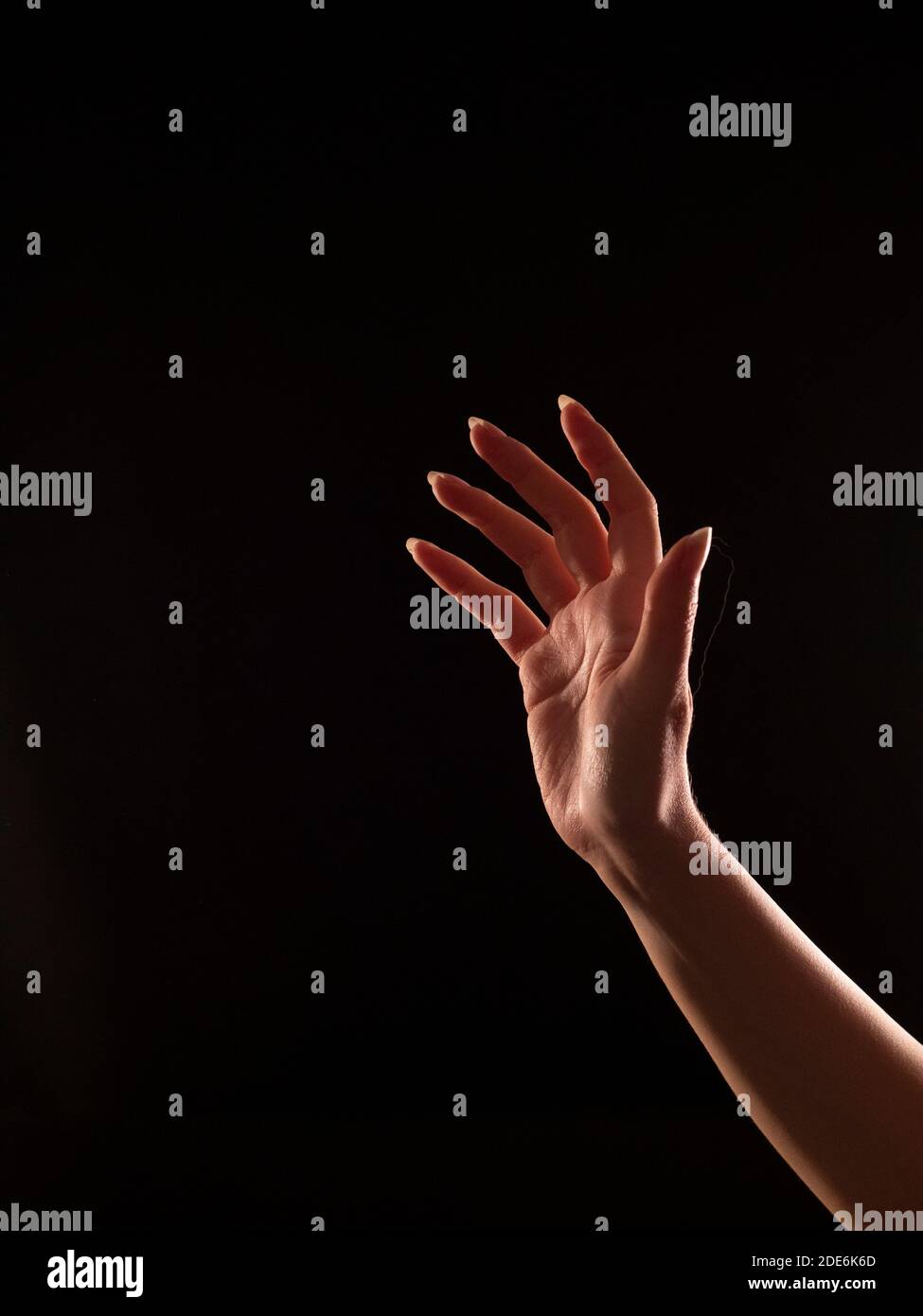 Beautiful Woman's Hand in Rim Light Stock Photo - Alamy