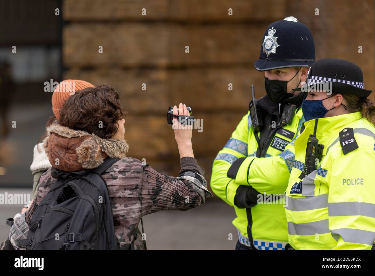 Person recording police protest hi-res stock photography and images - Alamy