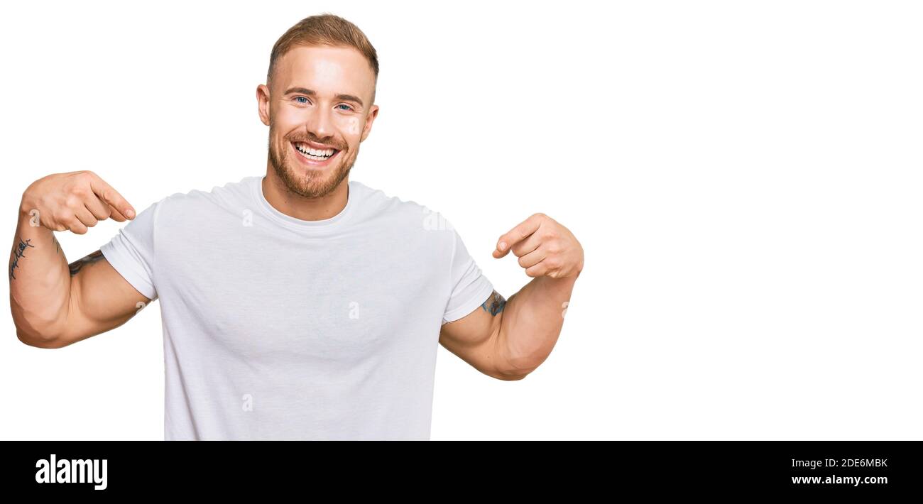 Young irish man wearing casual clothes looking confident with smile on ...