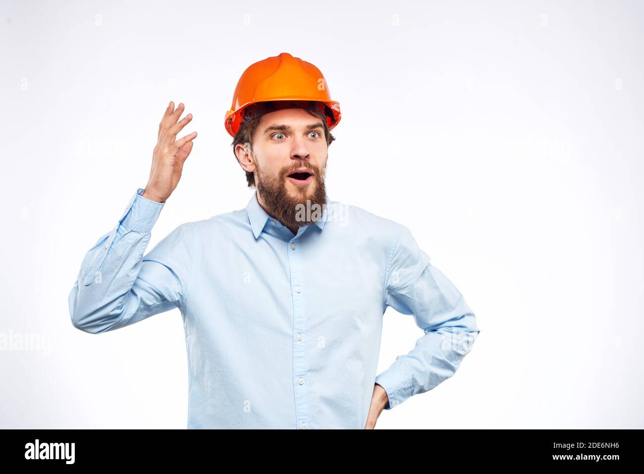 Engineer in orange coloring construction professional safety industry ...