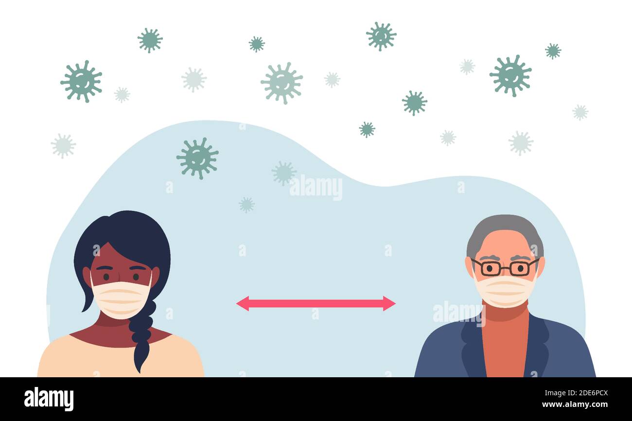 People wearing sanitary masks in public Stock Vector Images - Alamy