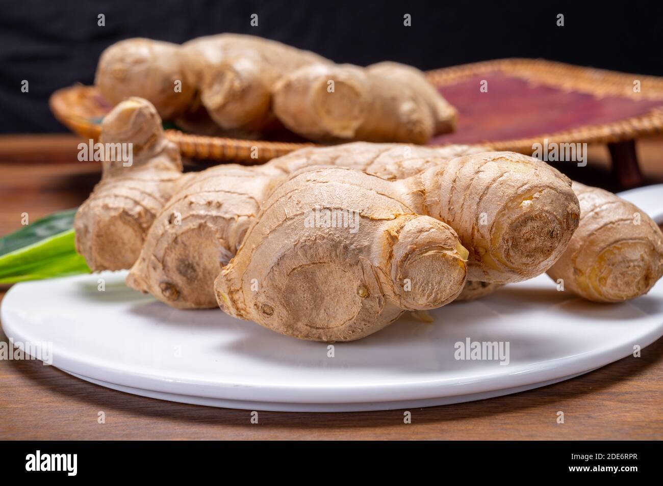 Fresh organic ginger rhizome root used in traditional medicines and for ...
