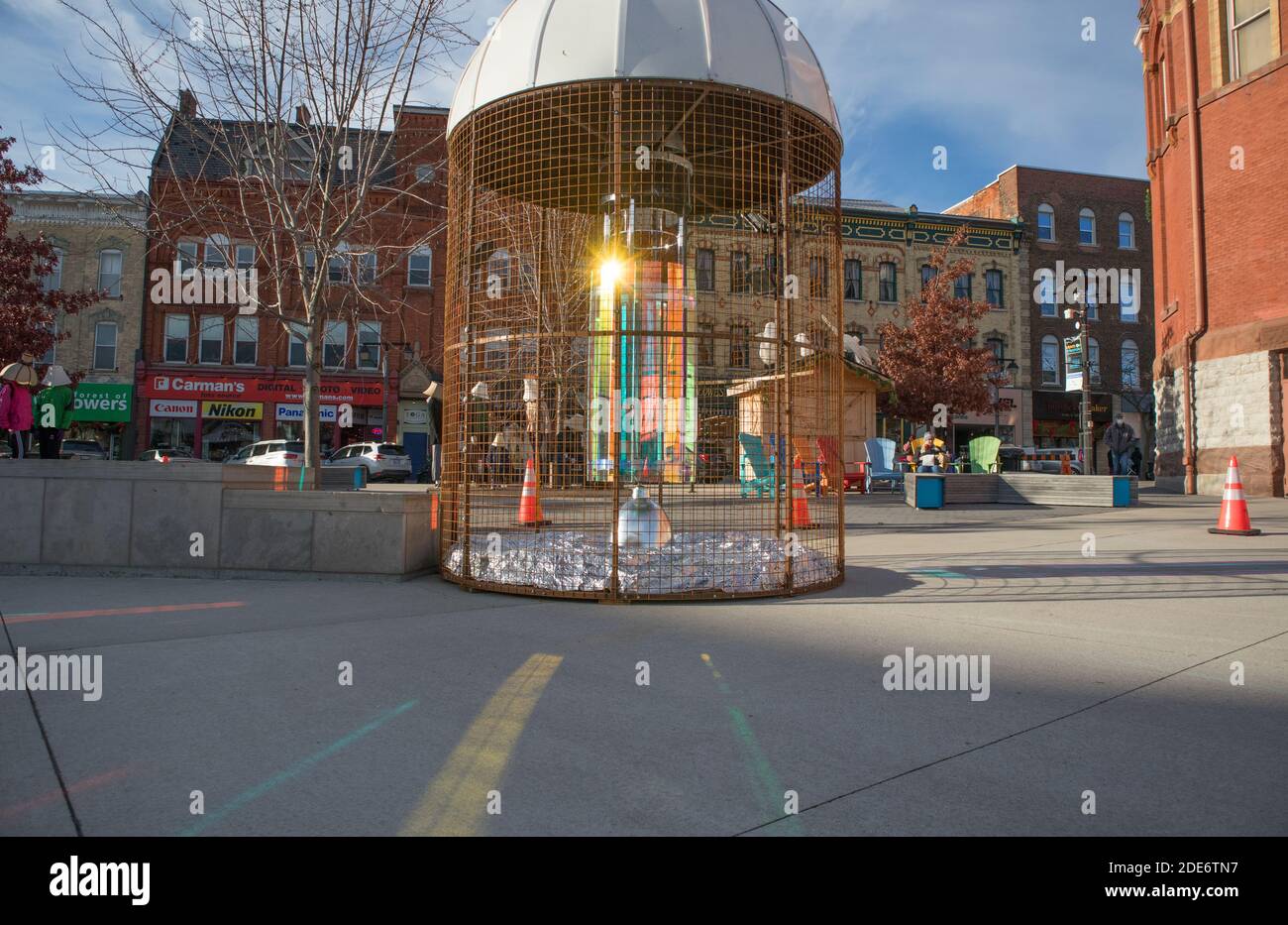 A lighting and kinetic sculpture at the Market Place in Stratford ...