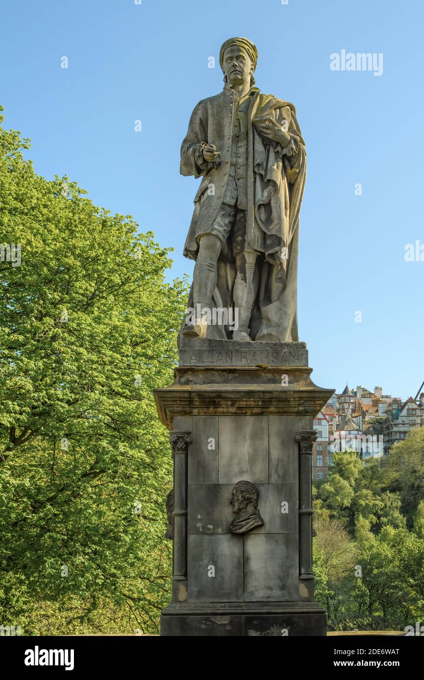 Commemorative statue to Allan Ramsay in Princes Street Gardens ...