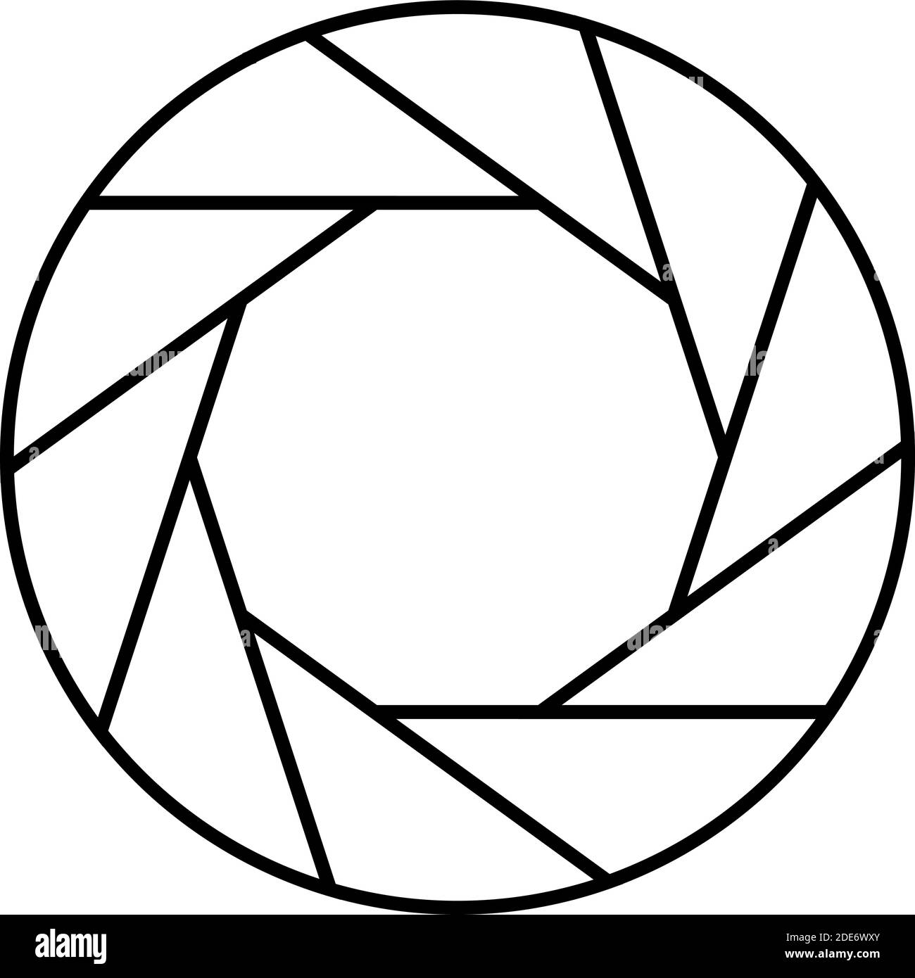 Shutter icon. Photography or video theme. Simple black outline vector ...