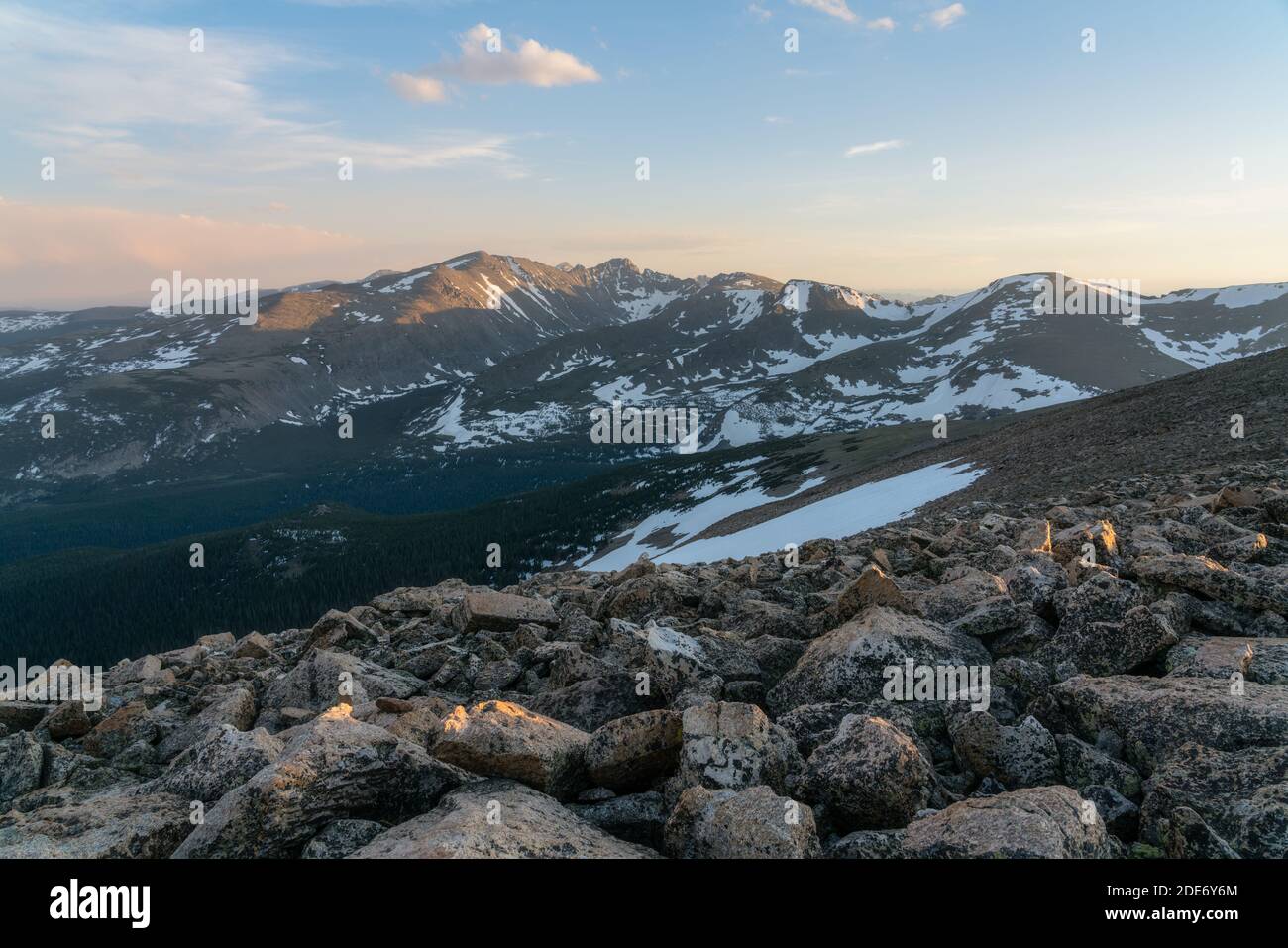 Sunset from the summit of St Vrain Mountain, in the Indian Peaks ...