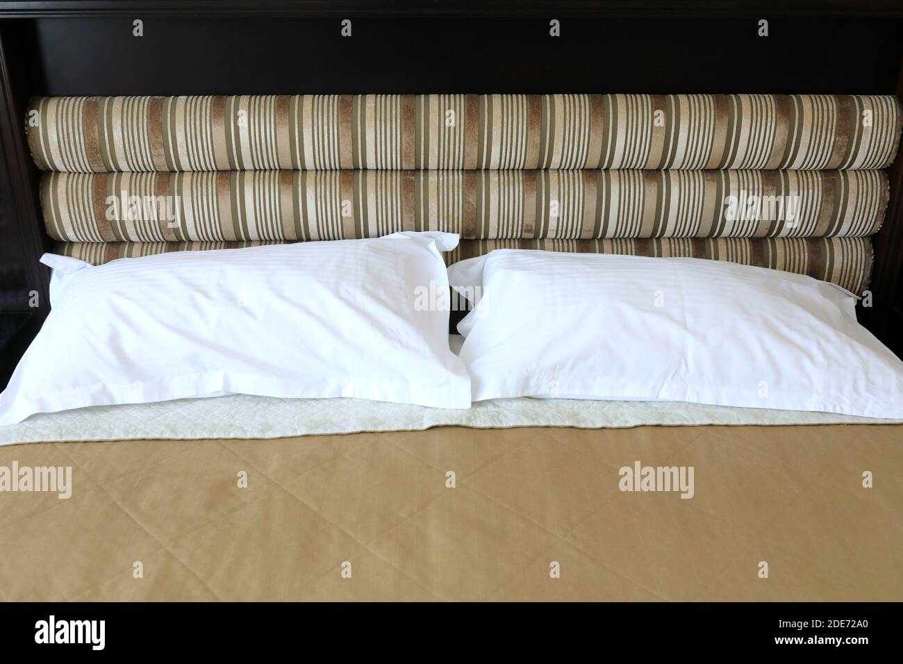 Details of double bed in the bedroom Stock Photo - Alamy