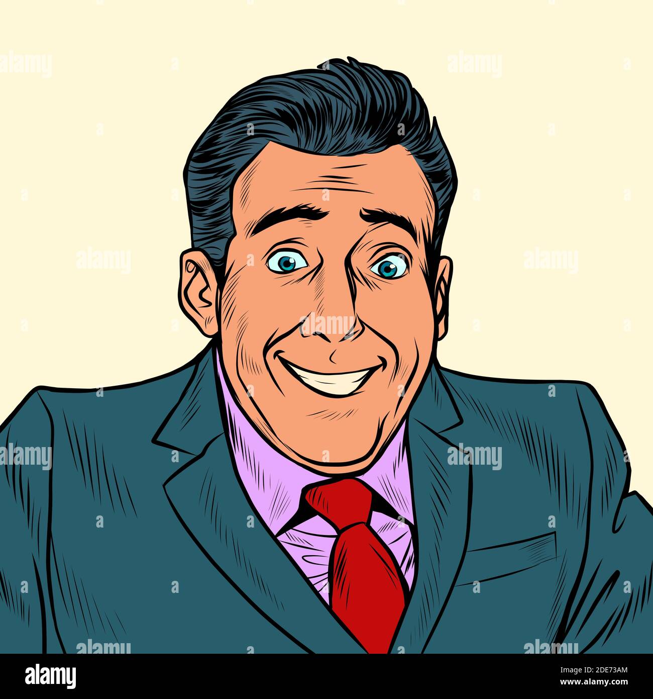 Face expression smiling businessman Stock Vector Images - Alamy