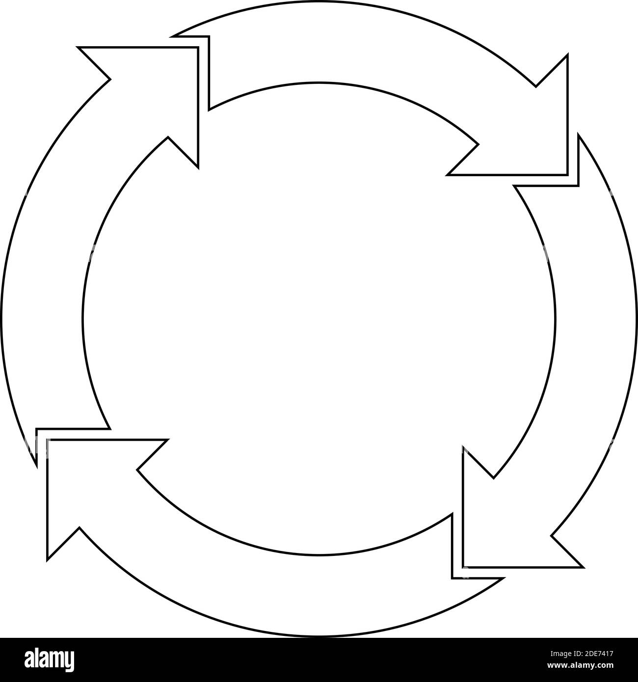 4 arrows in circle. Business infographic diagram of four repeating ...