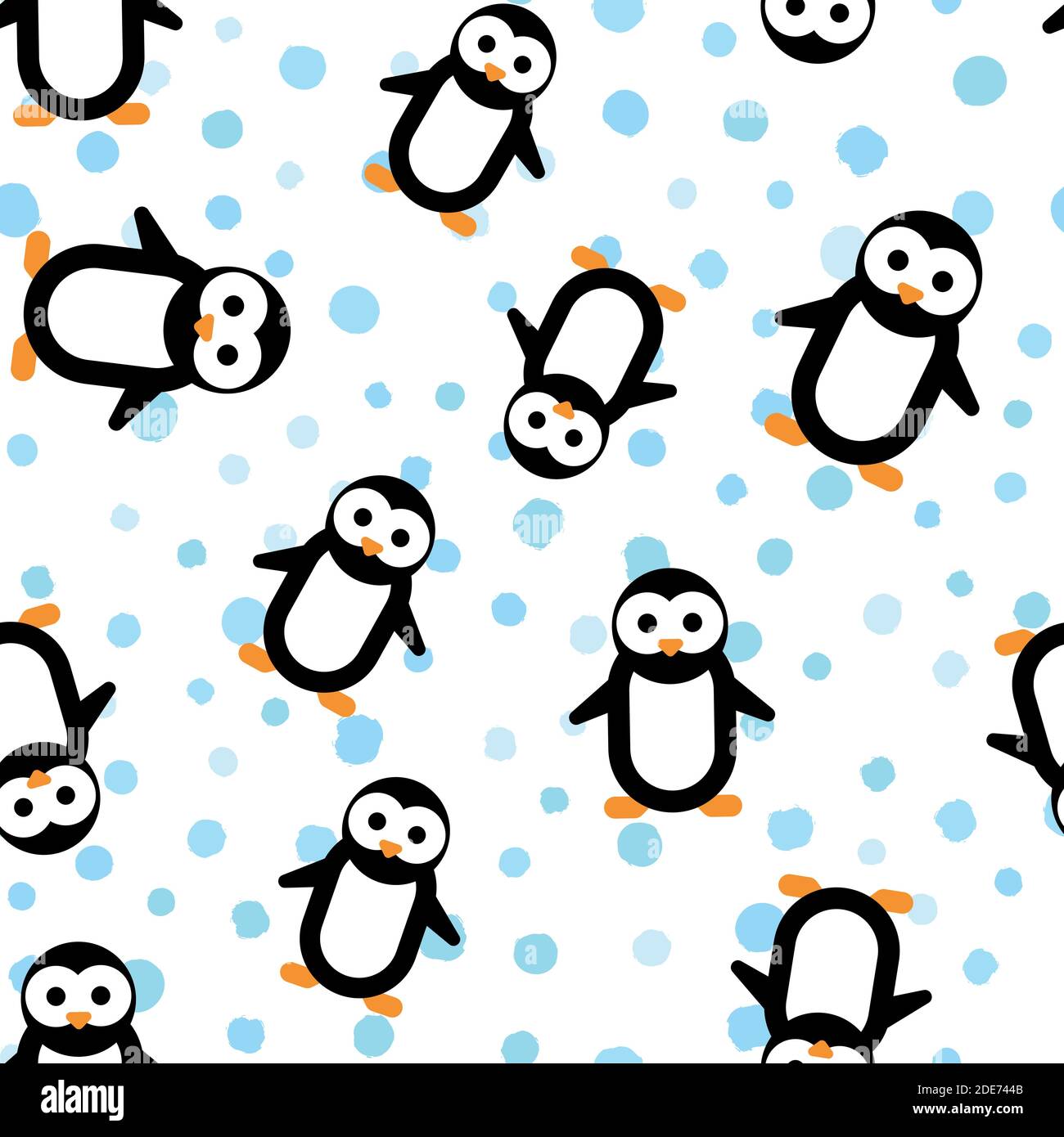 Funny Penguin. Cute Children theme. Seamless background pattern. Vector ...