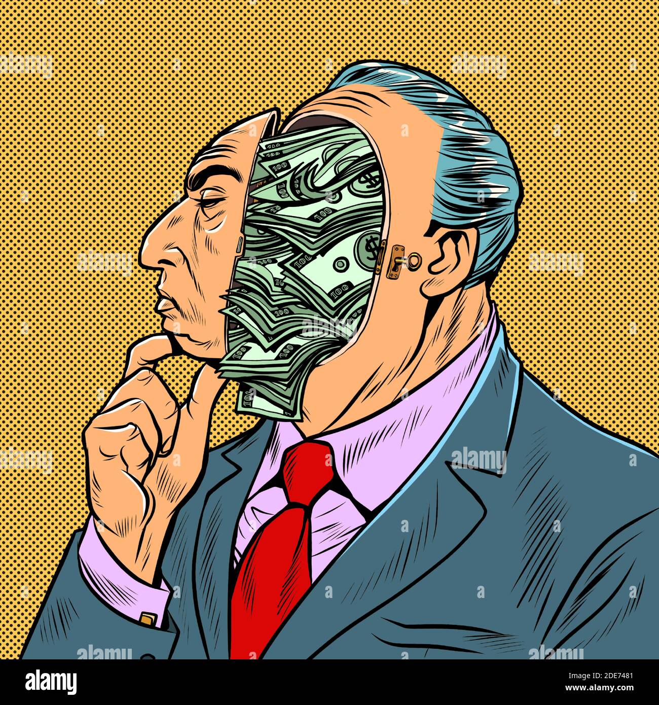 The businessman is filled with thoughts about finances and money Stock ...
