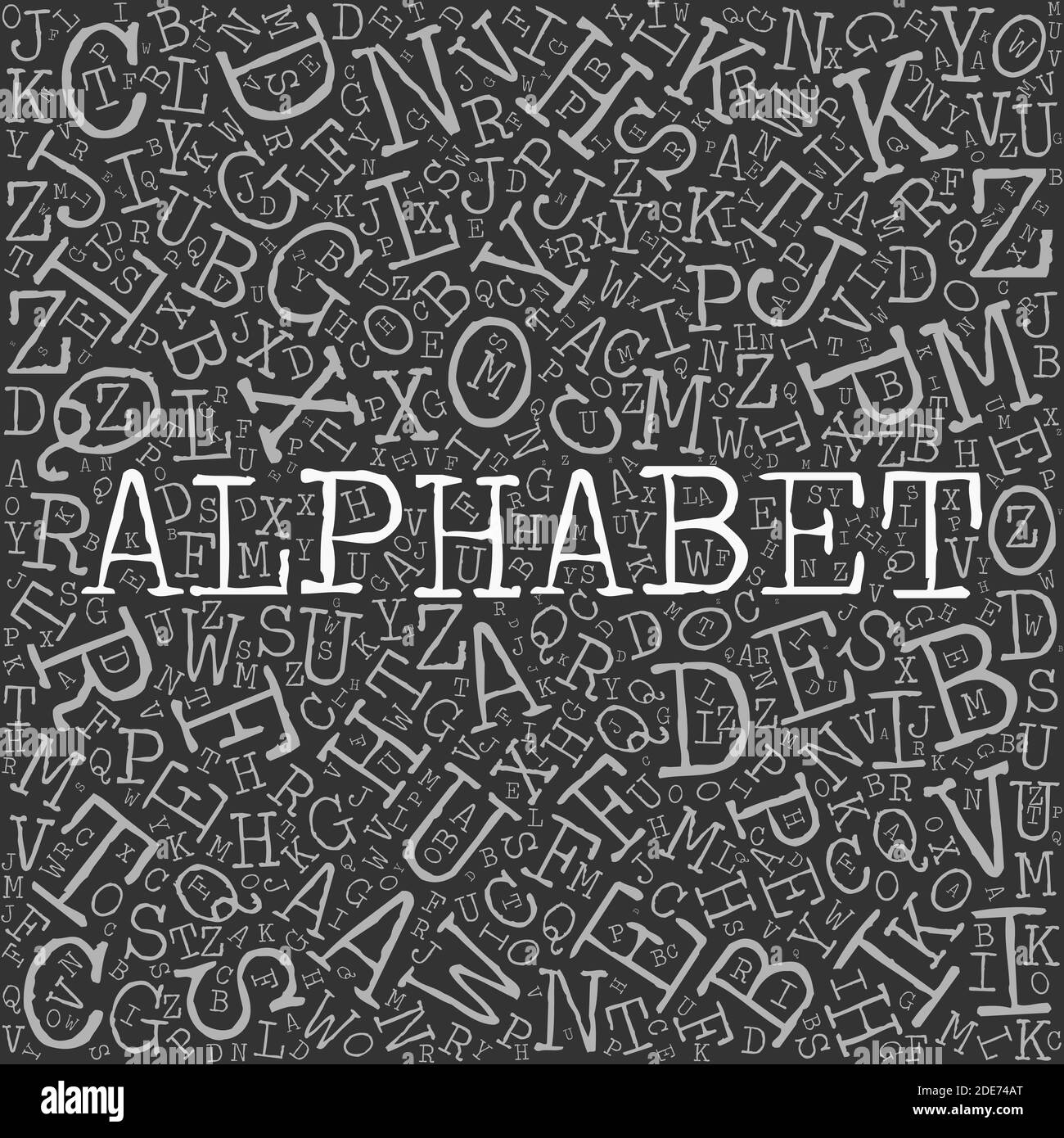Alphabet theme with letter pattern on the background. Light vector ...