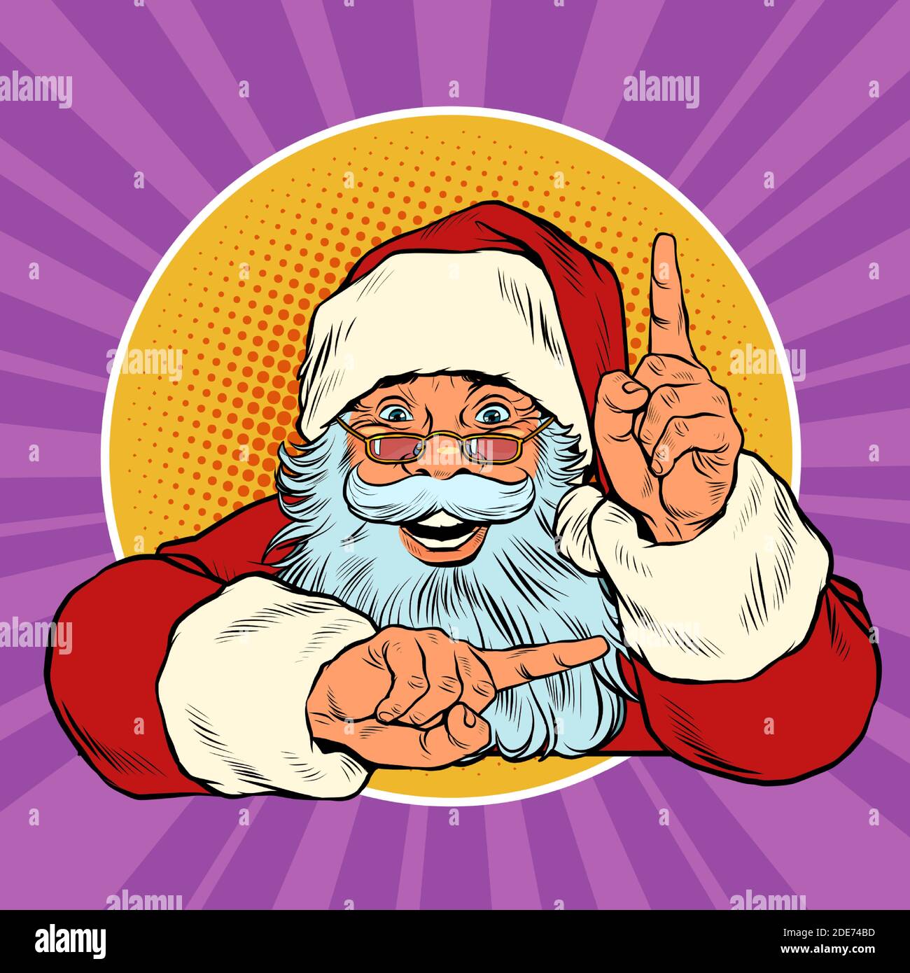 Santa Claus points up. Presentation gesture Stock Vector Image & Art ...