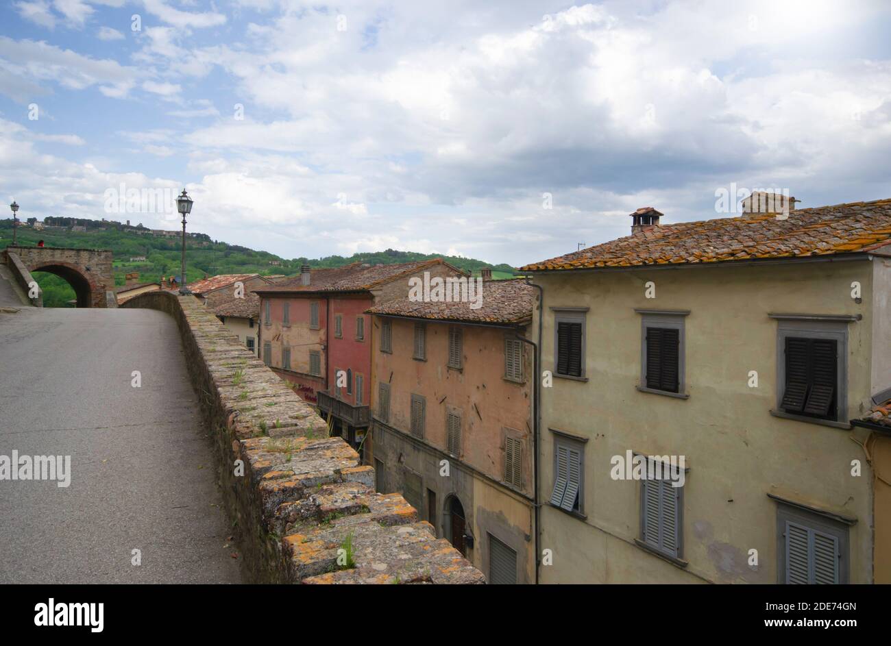 perspective and panoramic view of the main road of Monterchi in the ...