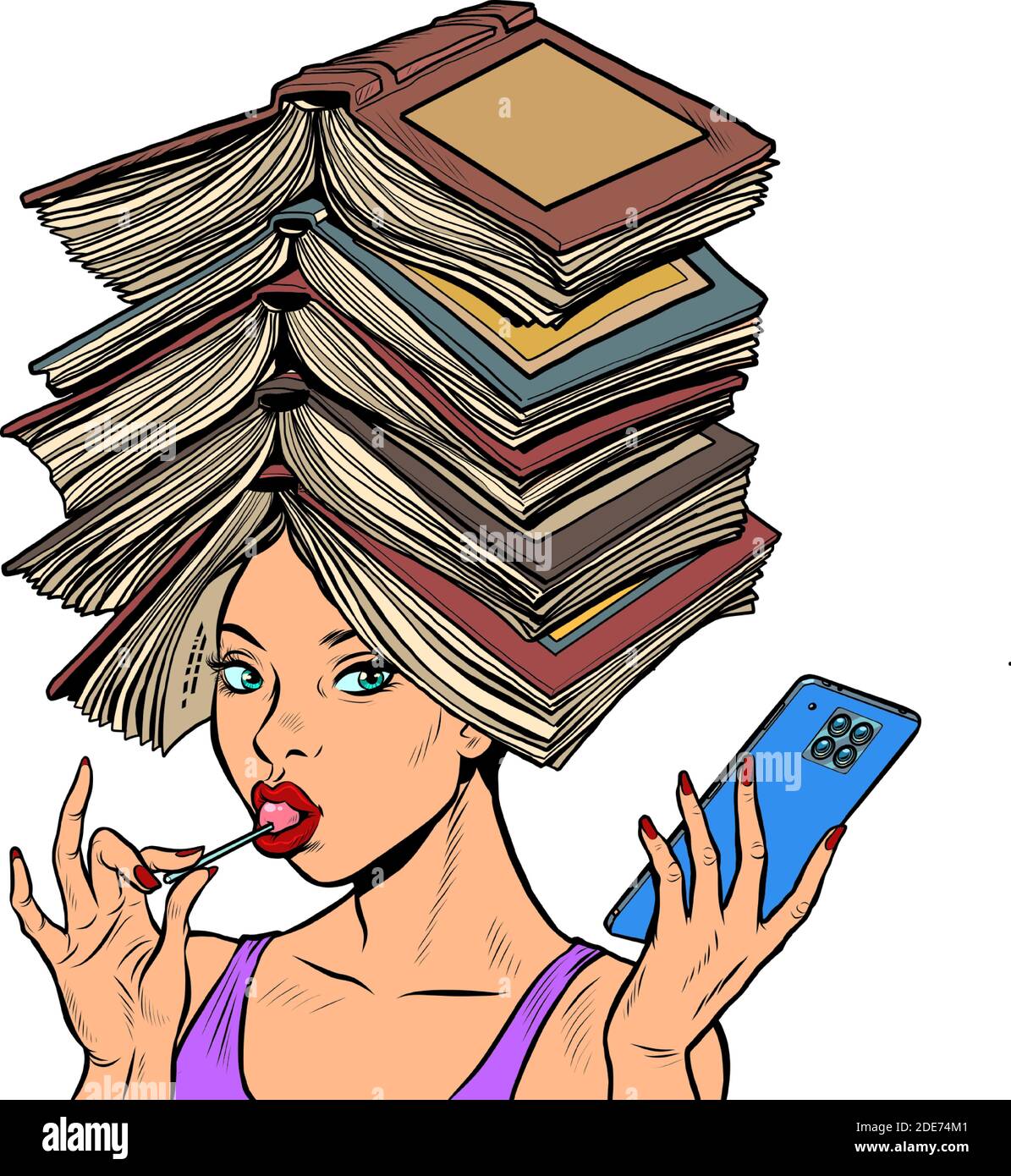 Comic illustration cartoon woman study hi-res stock photography and ...