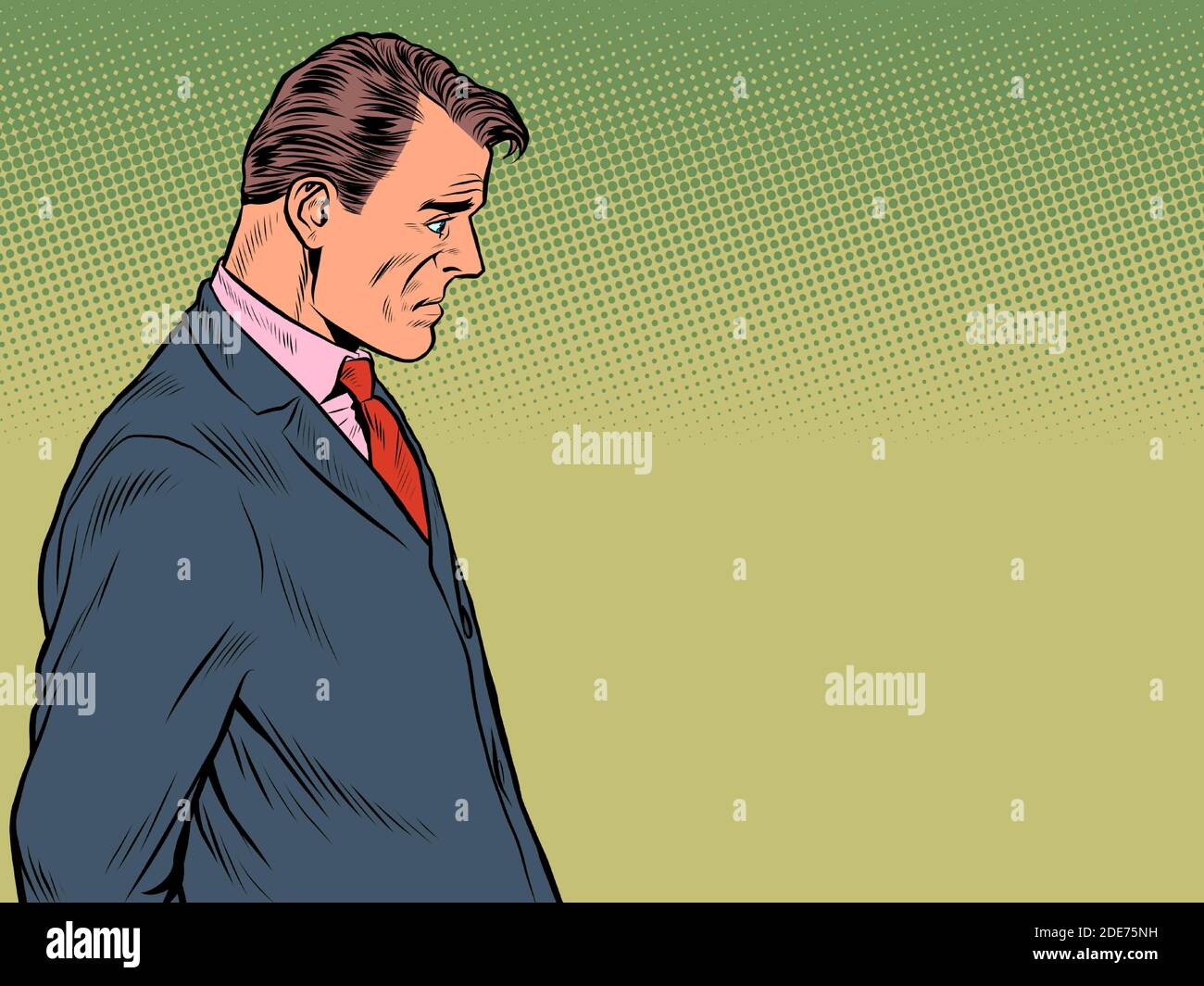 Sad white man. Loneliness sadness depression despondency disappointment ...