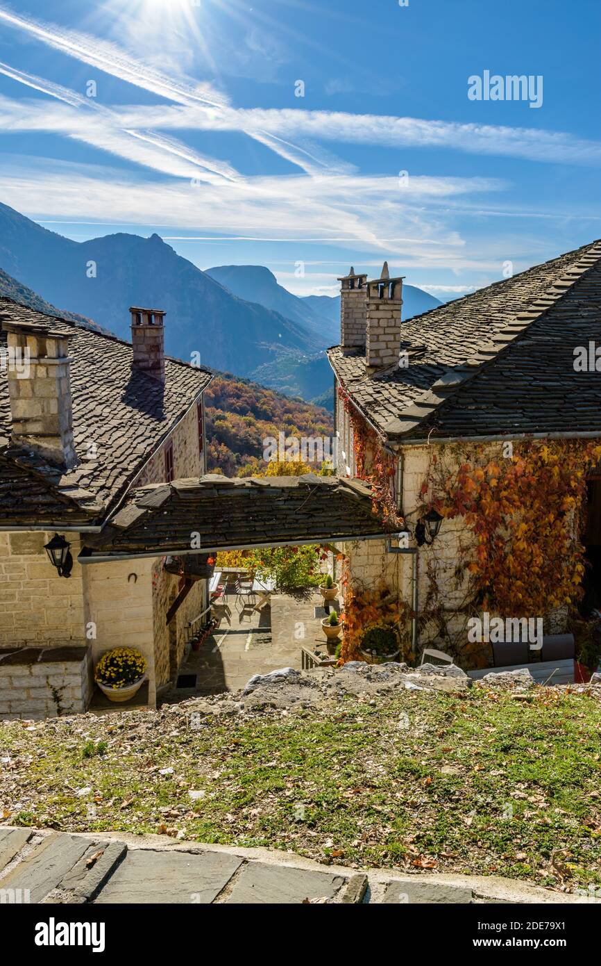 Traditional architecture during fall season in the picturesque village ...