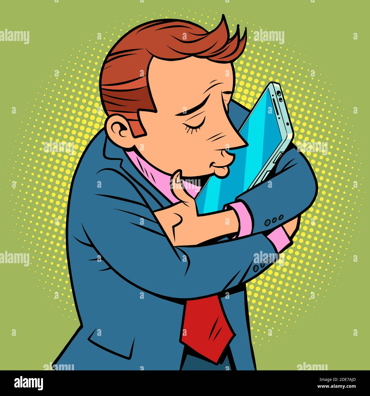 Young person holding modern tablet Stock Vector Images - Alamy