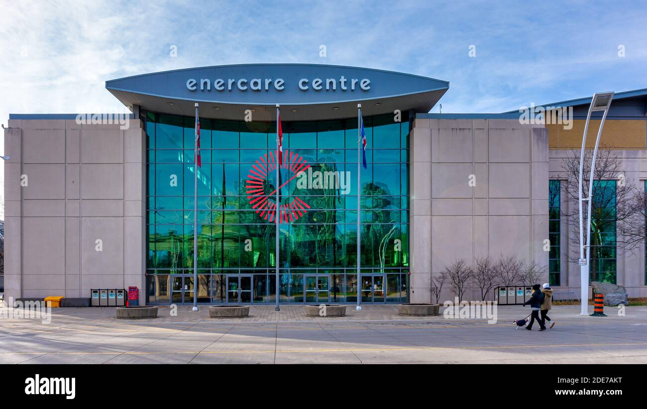 The facade of the Enercare Centre in Exhibition Place. The building is ...