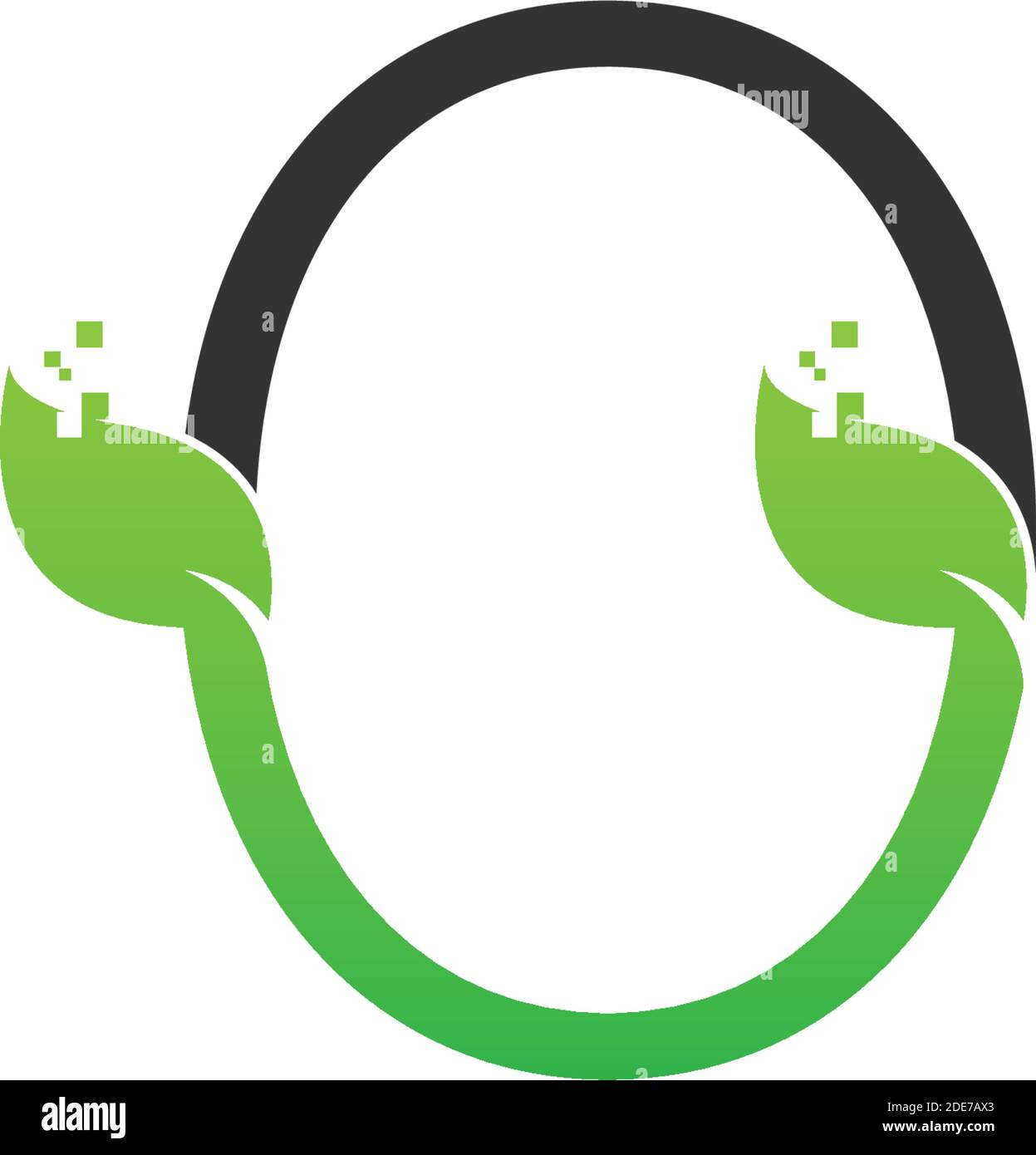 Number logo leaf digital Stock Vector Images - Alamy