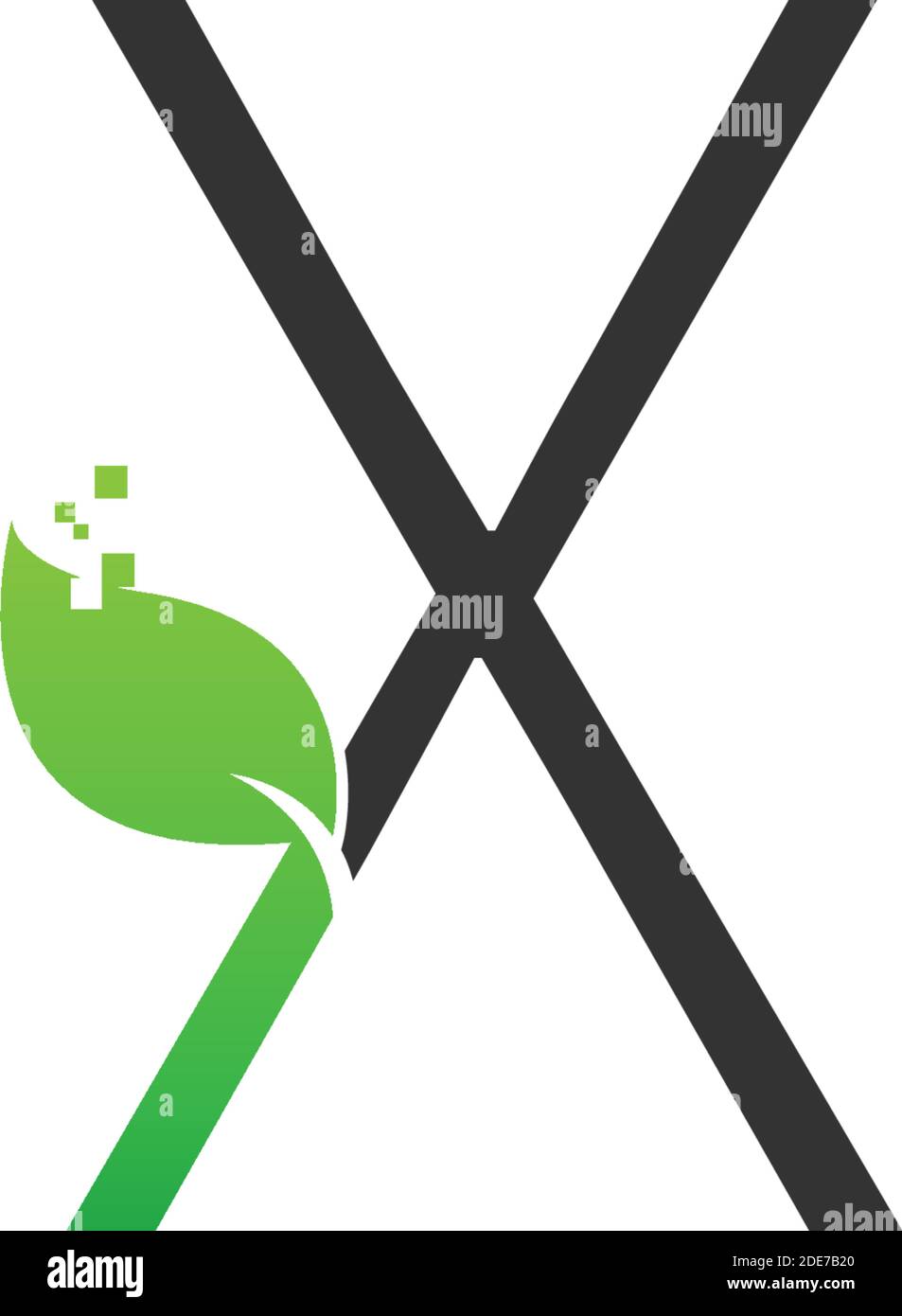 Letter X logo leaf digital icon design concept vector Stock Vector ...