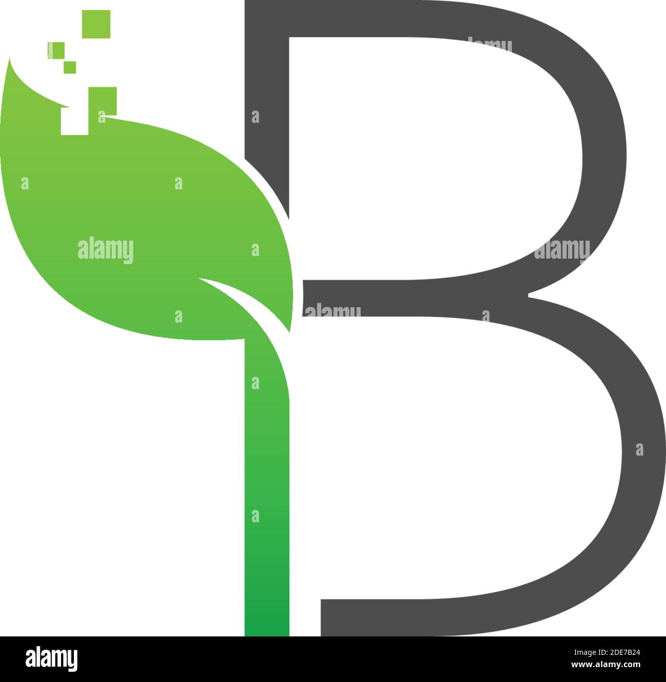 Letter B logo leaf digital icon design concept vector Stock Vector ...