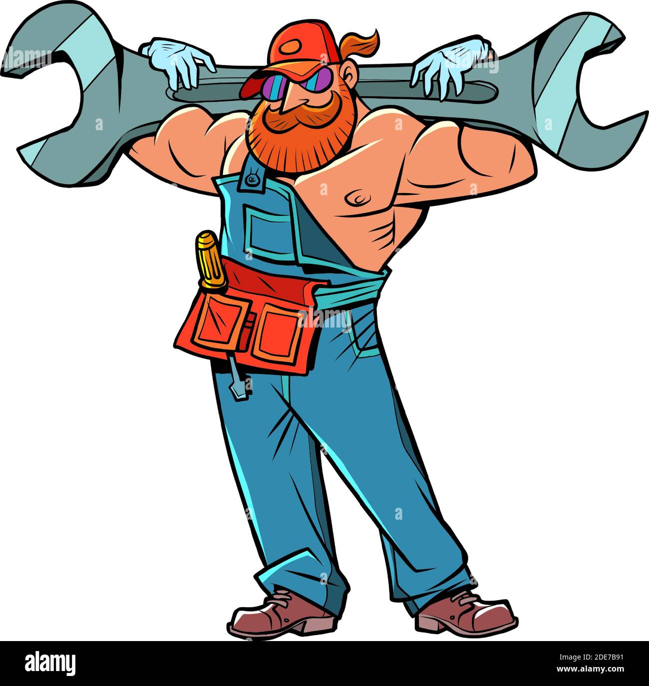 Man cartoon plumber male Cut Out Stock Images & Pictures - Alamy