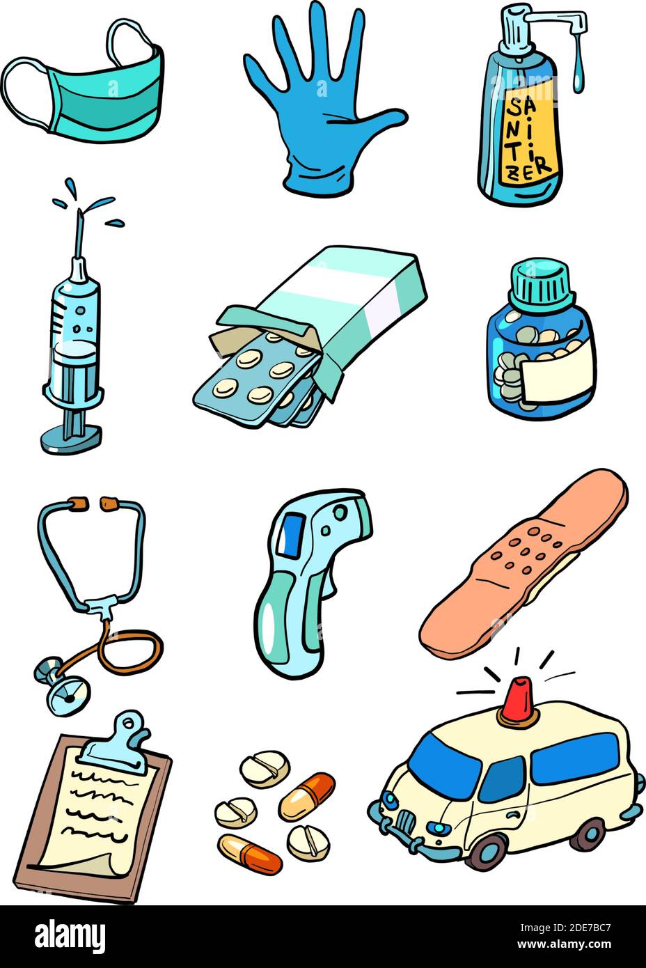 Medicine health diseases epidemic collection set icons symbols Stock ...
