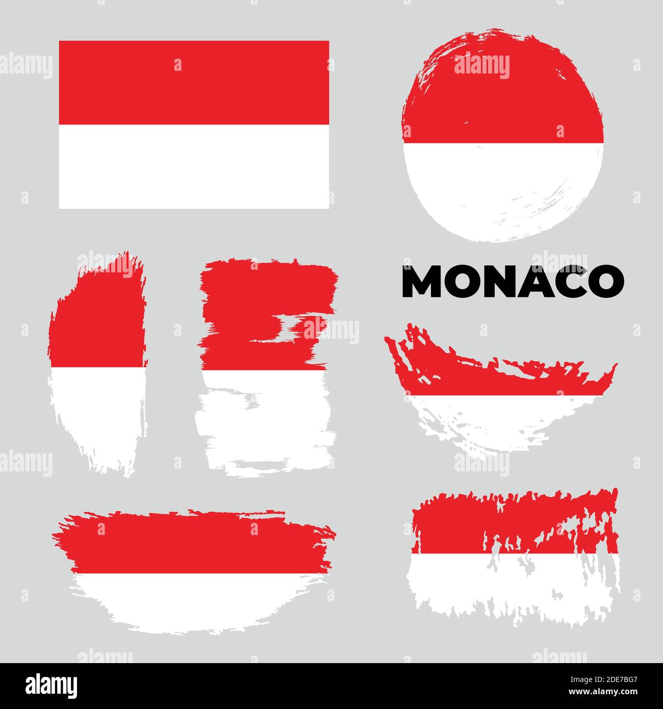 Grunge Monaco flags set. Vector stock illustration Stock Vector Image ...