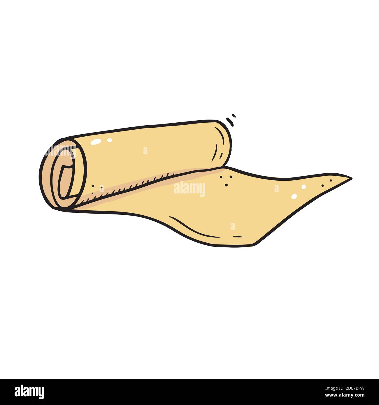 .Hand drawn fitness mat element. Doodle sketch style. Mat element drawn ...