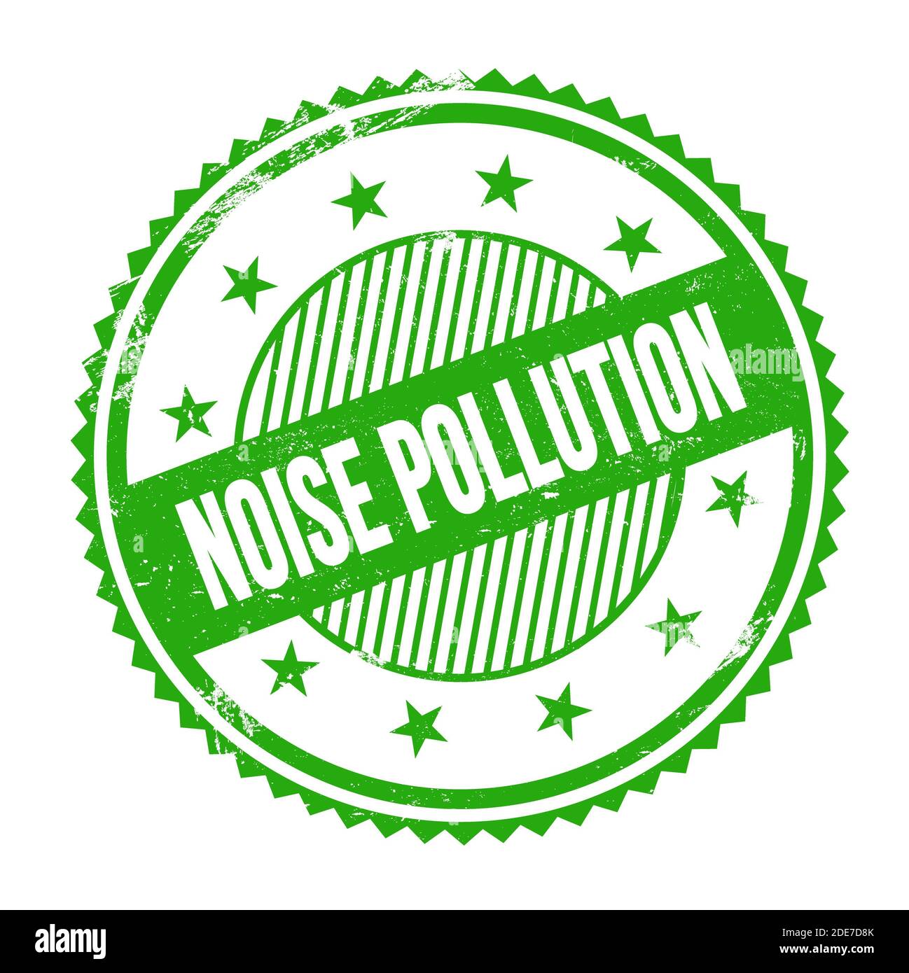 NOISE POLLUTION text written on green grungy zig zag borders round ...