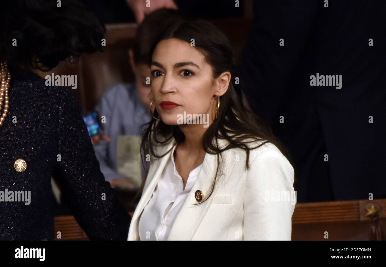 Rep. Alexandria Ocasio-Cortez, D-NY, awaits the start of the 116th ...