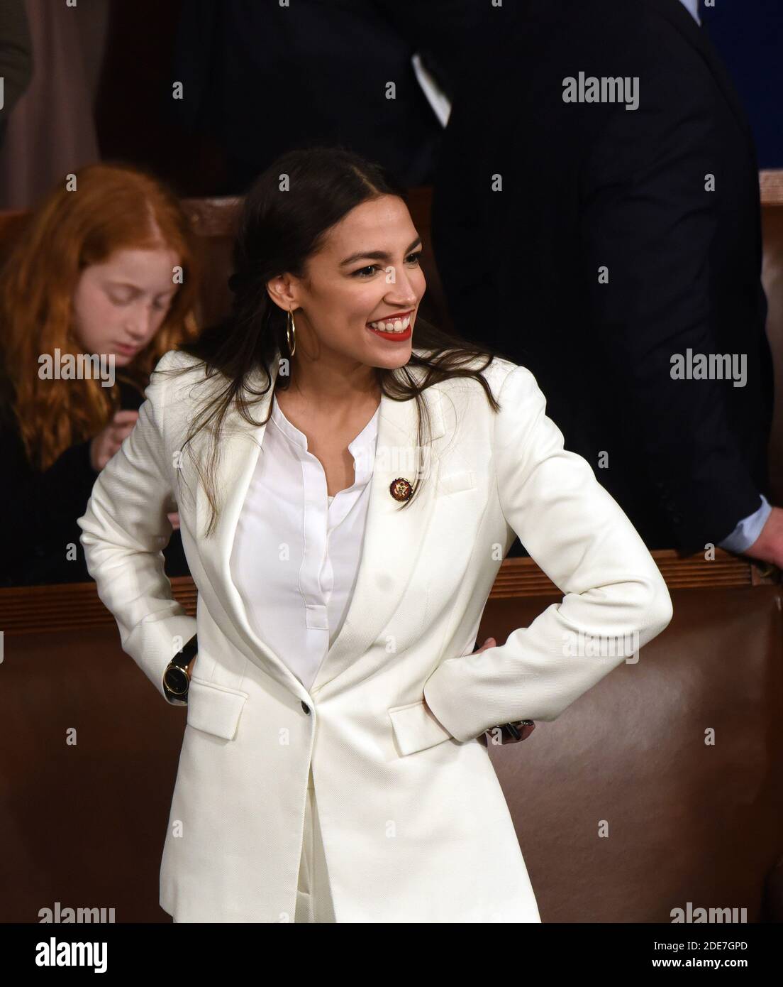 Rep. Alexandria Ocasio-Cortez, D-NY, awaits the start of the 116th ...