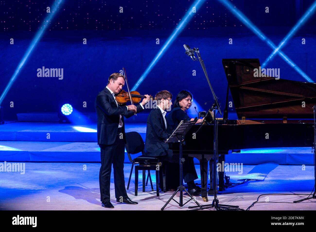 French violin player Renaud Capucon and pianist Guillaume Bellom ...