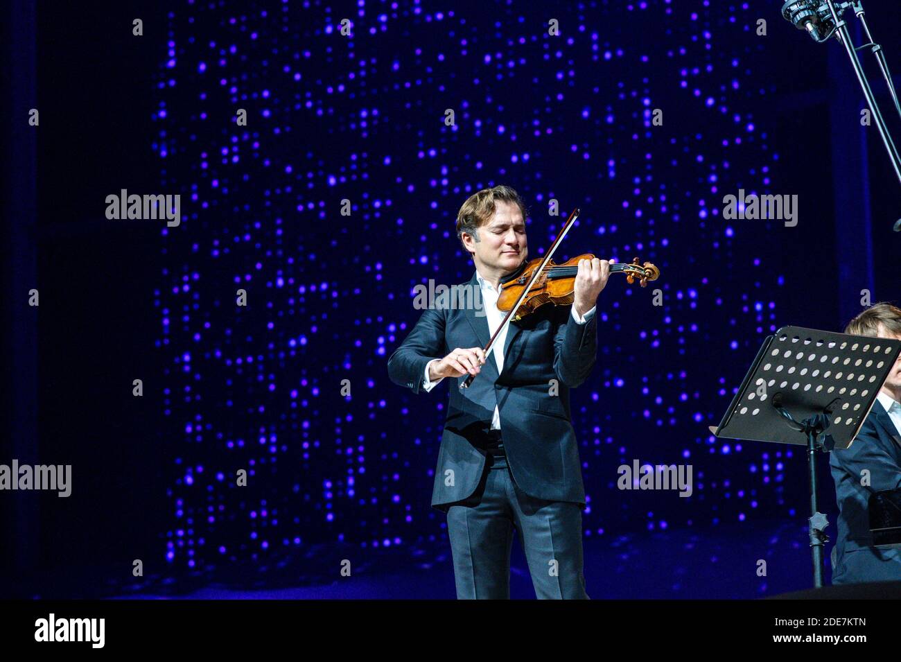 French violin player Renaud Capucon performs on stage of Al Maraya ...