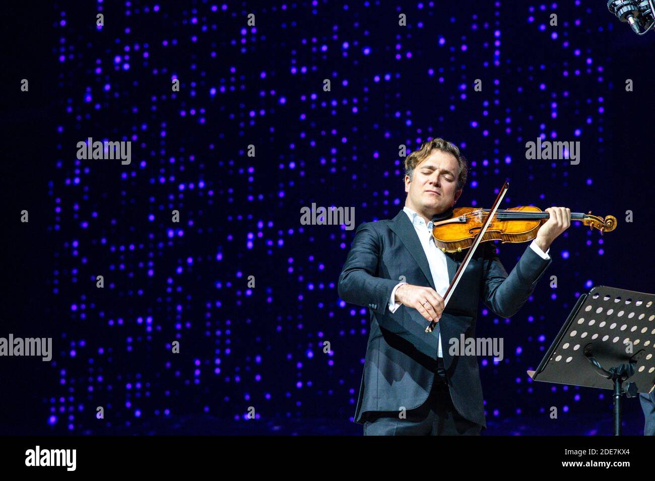 French violin player Renaud Capucon performs on stage of Al Maraya ...