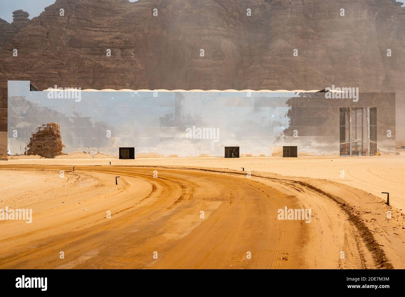 General view of "Al Maraya" (The Mirrors) theatre, build in the desert ...