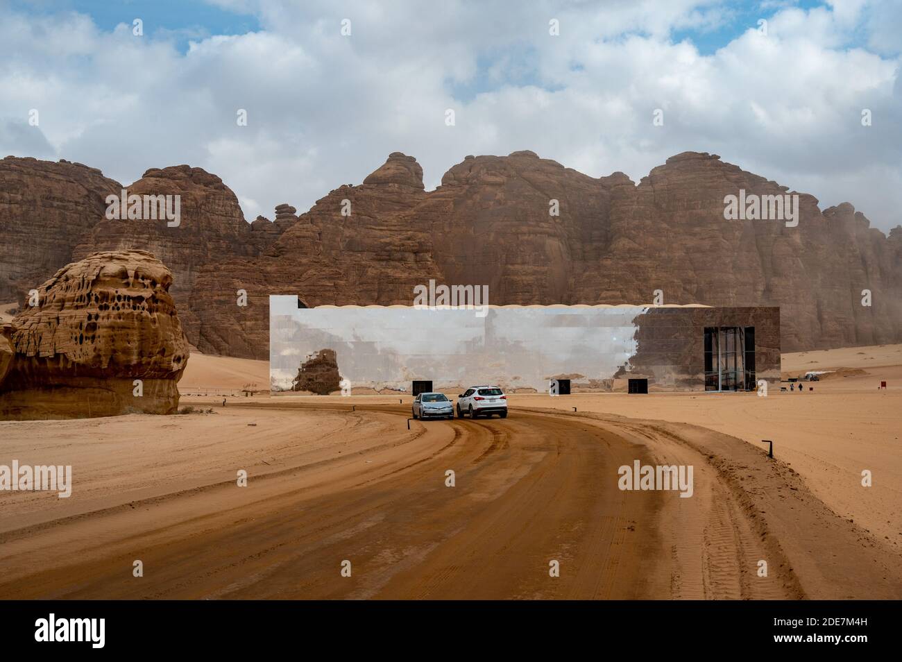 General view of "Al Maraya" (The Mirrors) theatre, build in the desert ...