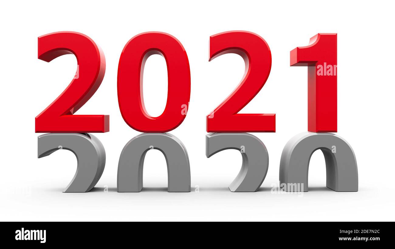 2020-2021 change represents the new year 2021, three-dimensional ...