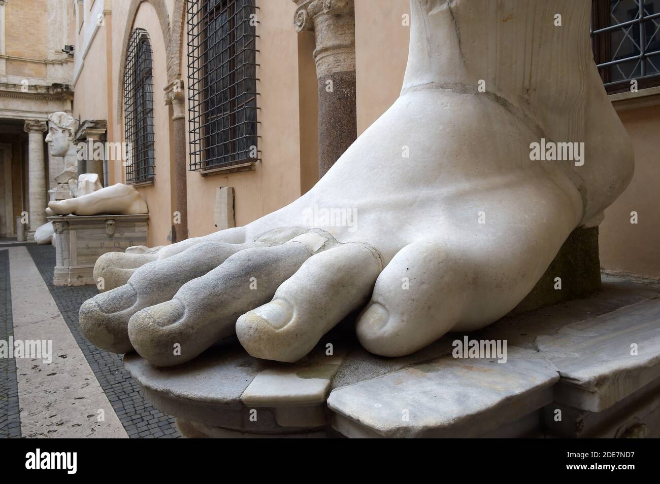 Colossal statue of Constantine in the Capitoline Museums in Rome, Italy ...