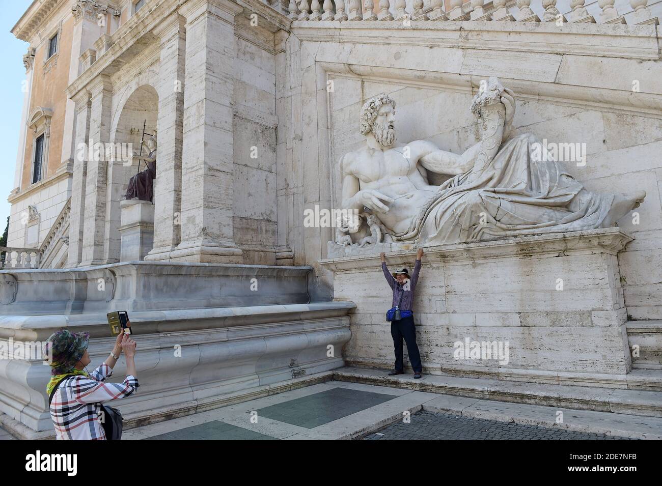 Statue of the Tiber River on Capitol Hill in Rome, Italy (6/2018)The ...