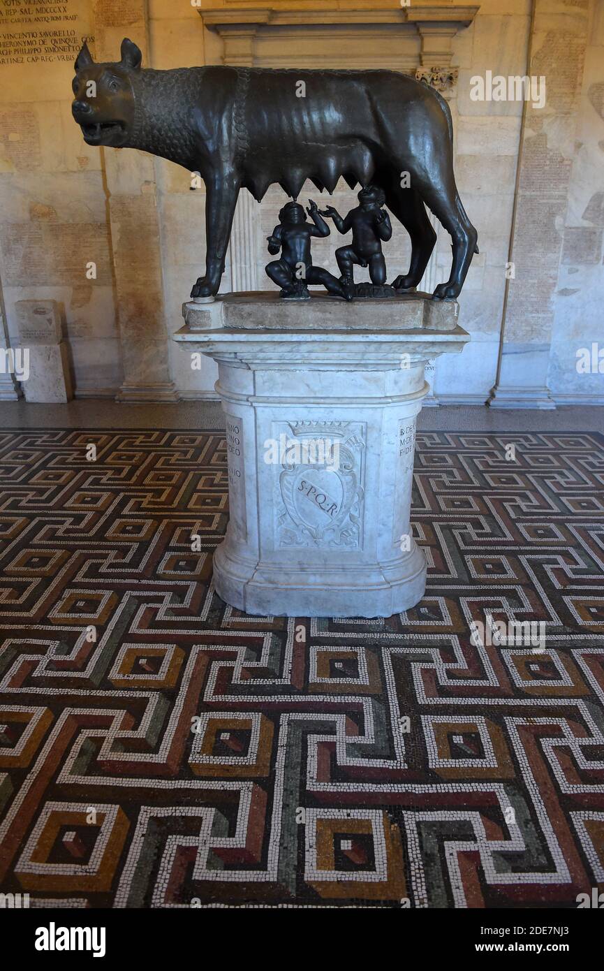 The Capitoline She-Wolf with Remus and Romulus at the the Capitoline ...
