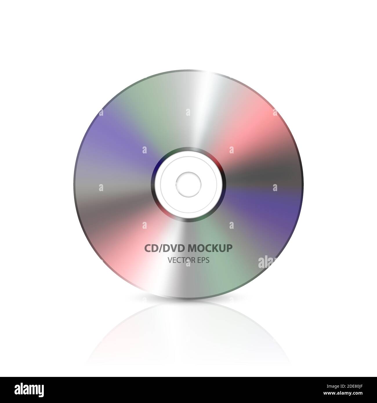 Vector 3d Realistic Multicolor Blank CD, DVD Closeup Isolated on White ...