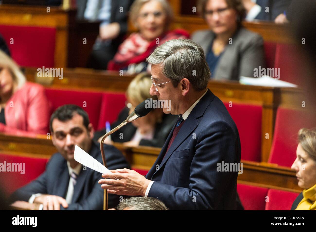 MP Charles de Courson (Libertes et Territoires) during Question Time at ...