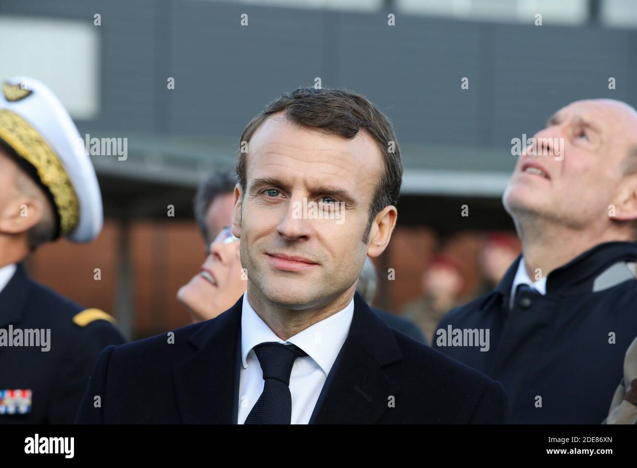 French President Emmanuel Macron meets with paratroopers of the 11th ...