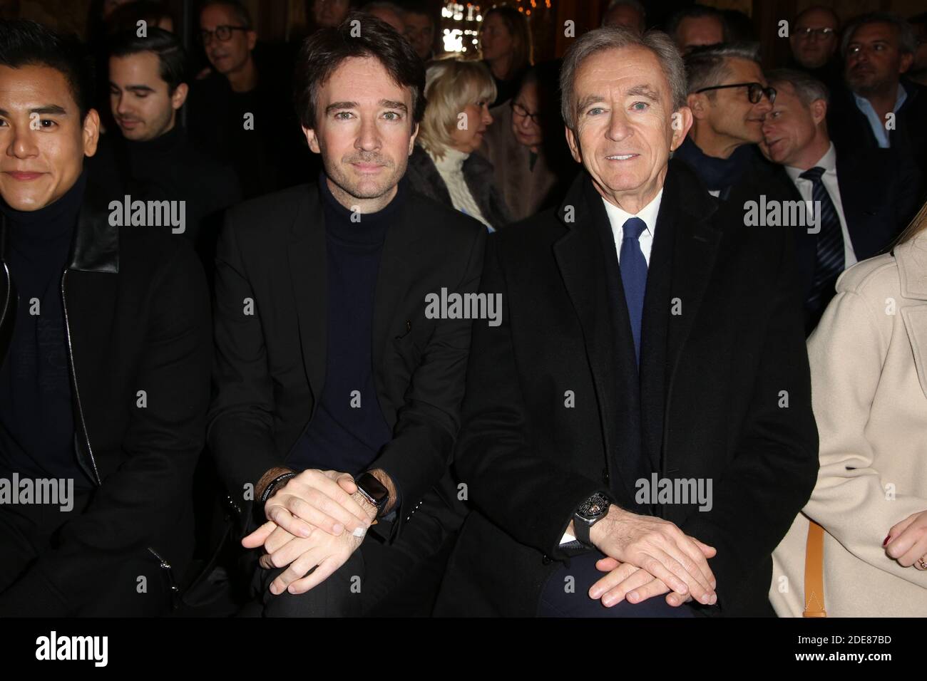 Antoine Arnault and his father Bernard Arnault attending the Berluti ...