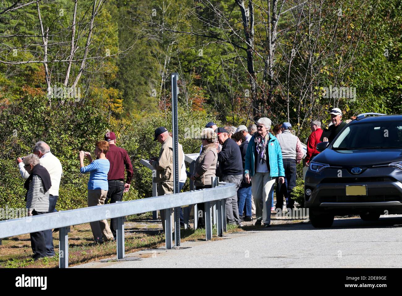 Tourist bus at a road side stop Stock Photo - Alamy