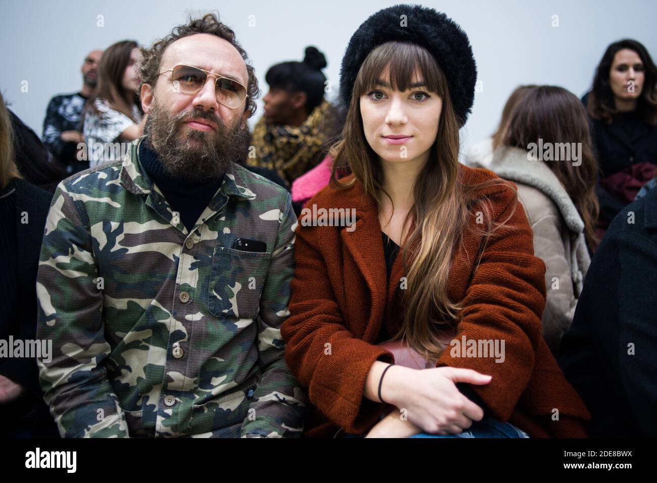 Artist, Mathias Kiss, poses before the Acne Studio show as part of ...